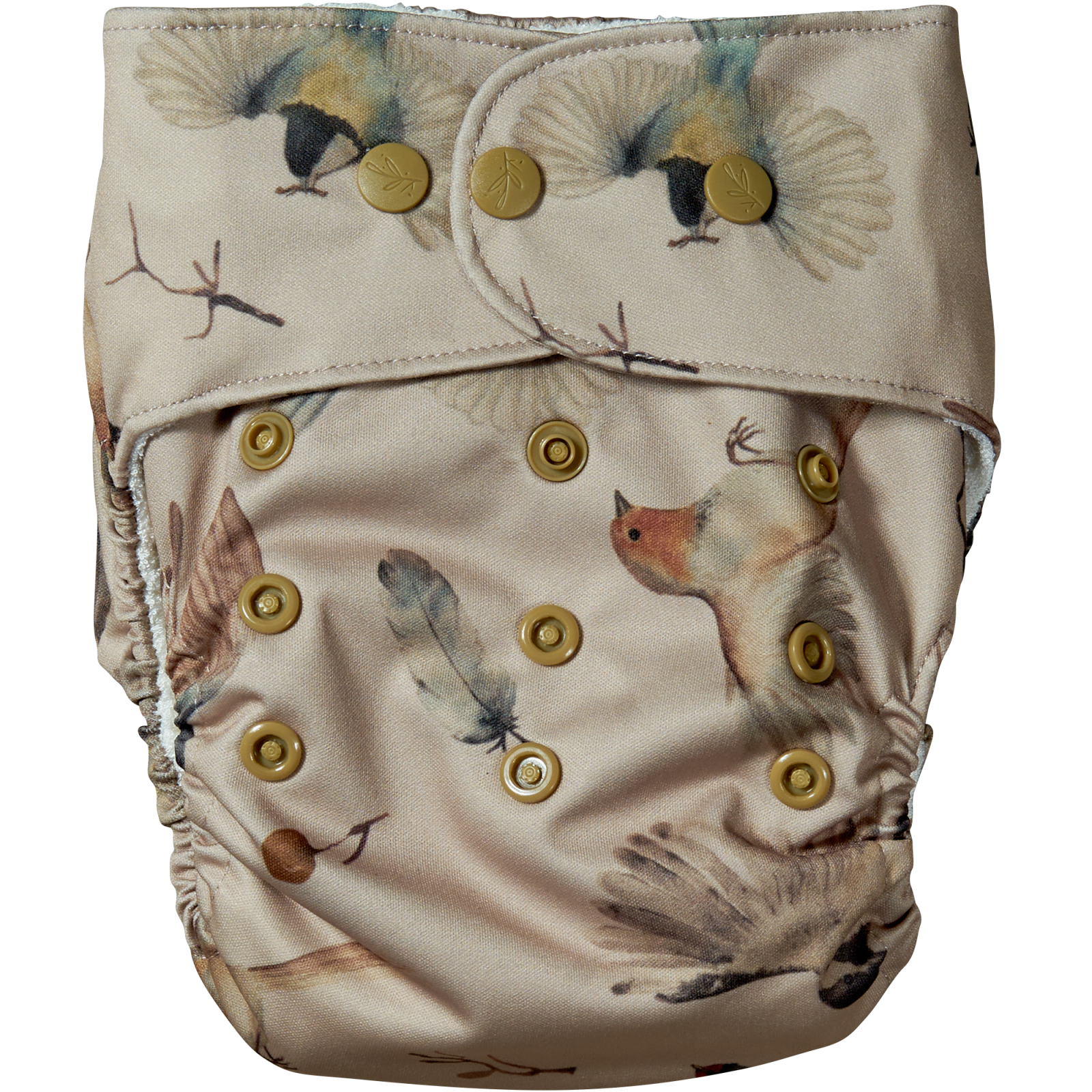 Natural Snap-In - Birds - AIO Cloth Diaper In Organic Cotton | Elskbar