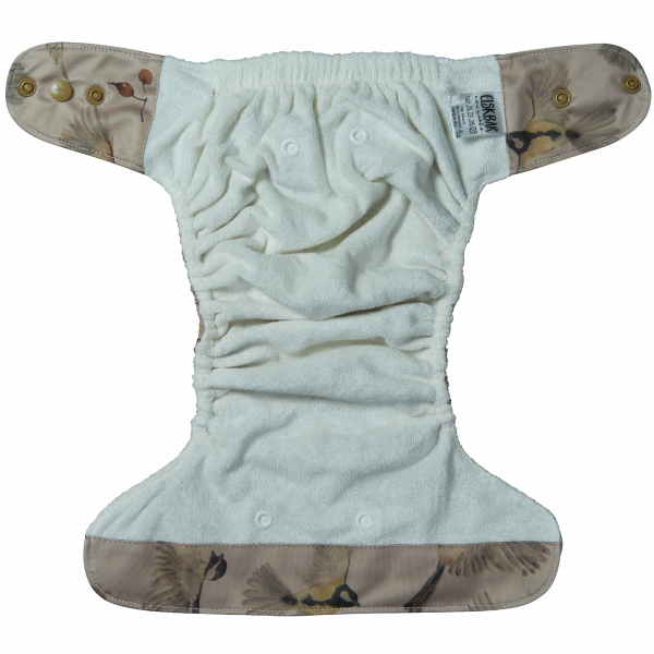 Natural Snap-In - Birds - AIO Cloth Diaper In Organic Cotton | Elskbar