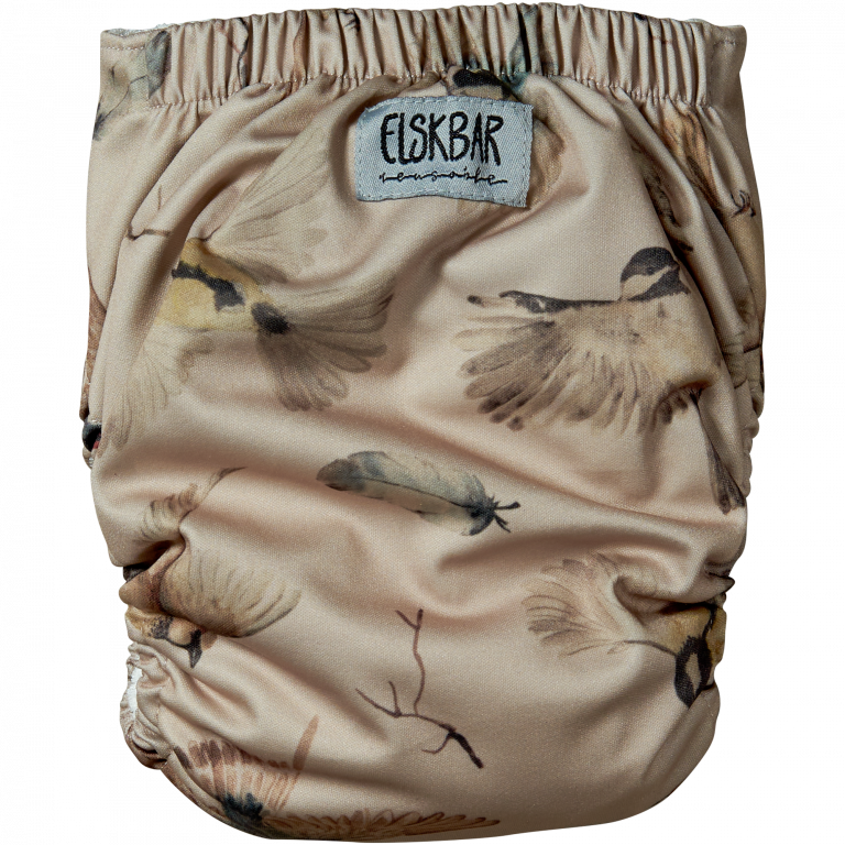 Natural Snap-In - Birds - AIO Cloth Diaper In Organic Cotton | Elskbar