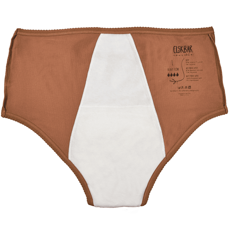 High-waisted periode underwear in TENCEL - Heavy Flow - Amber | Elskbar